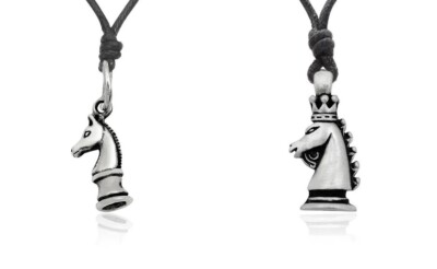 Knight Horse Chess Silver Pewter Necklace Pendant Jewelry | eBay