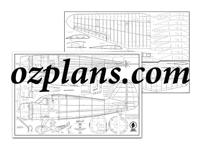Stinson SR-8 Reliant 1/6 Scale 84" WS PRINTED RC MODEL AIRPLANE PLANS ...