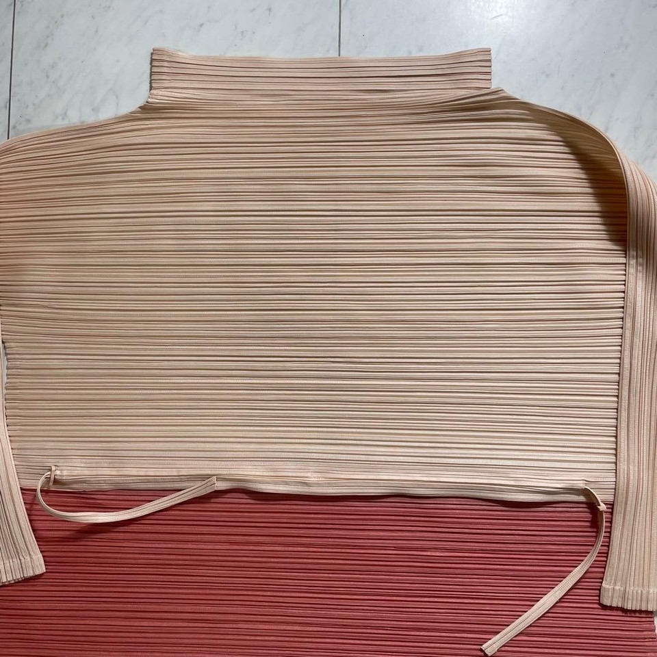 2000s Pleats Please Issey Miyake Two-Tone Long Dress Horizontal Pleats ...