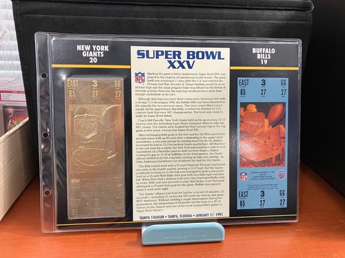 SUPER BOWL 25 GIANTS vs BILLS ~ NFL 22 KT GOLD SB XXV TICKET ~ Willabee ...