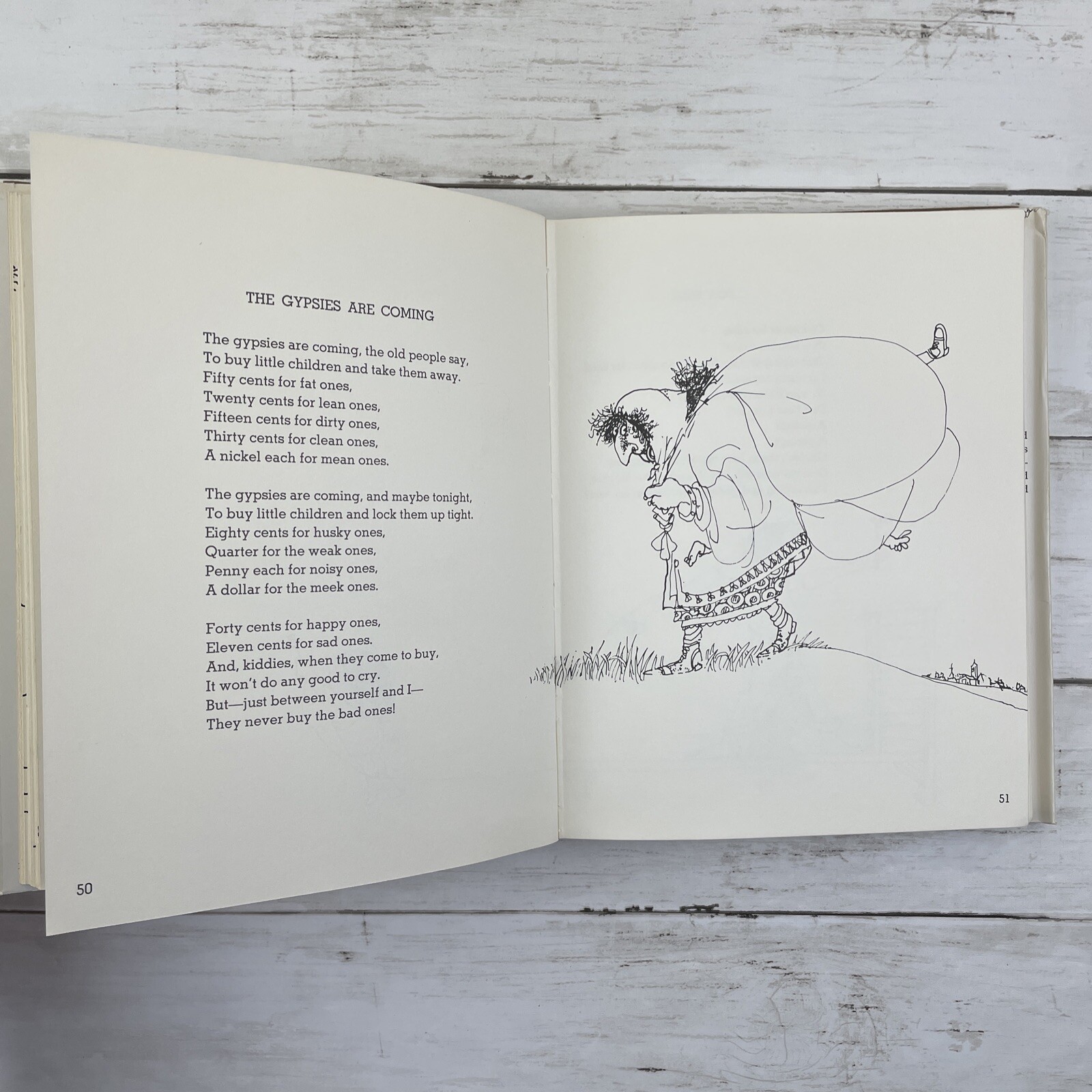 Where the Sidewalk Ends Poems Drawings of Shel Silverstein HC Gypsies ...