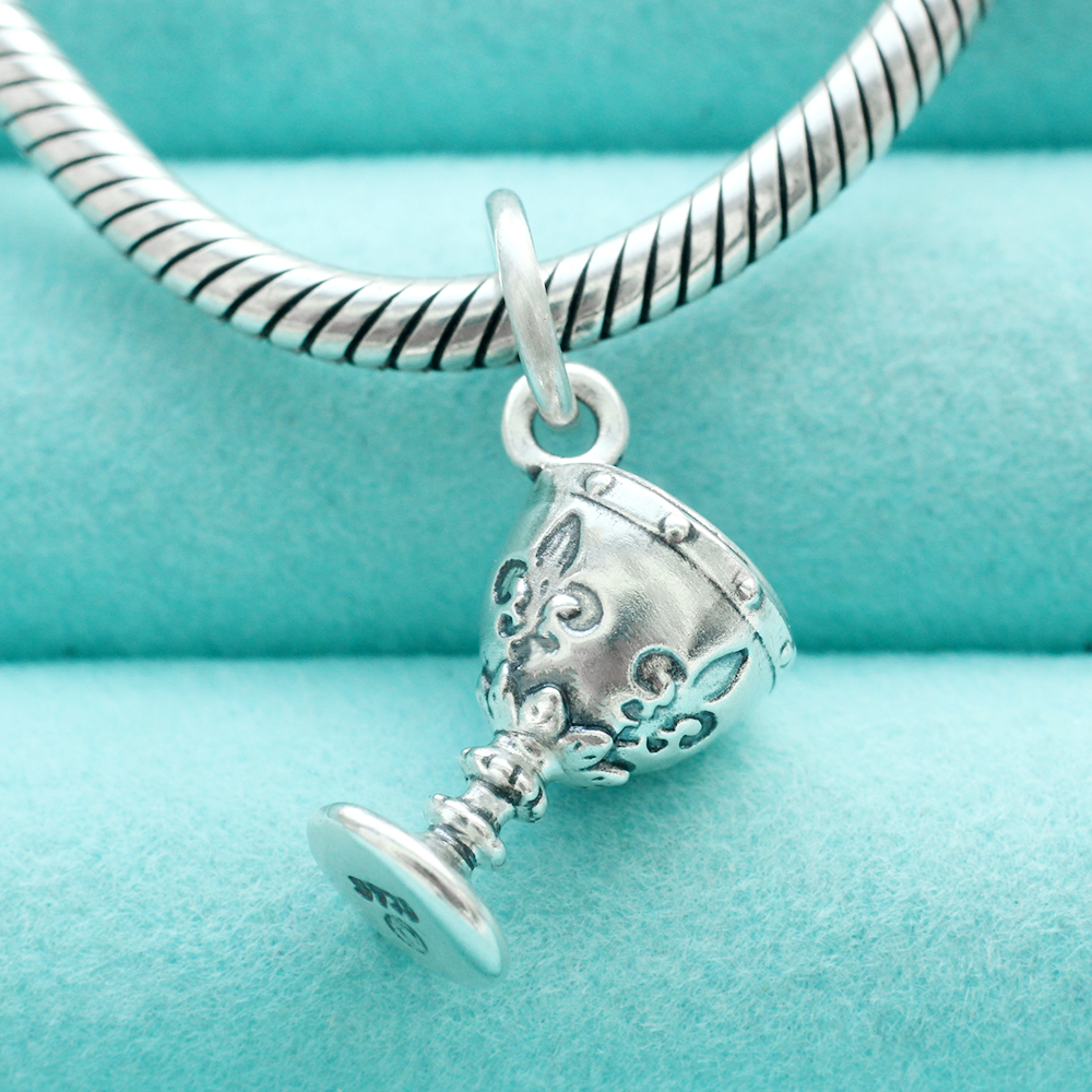 925 Sterling Silver Holy Grail Pendant Chalice Charm Knights Templar ...