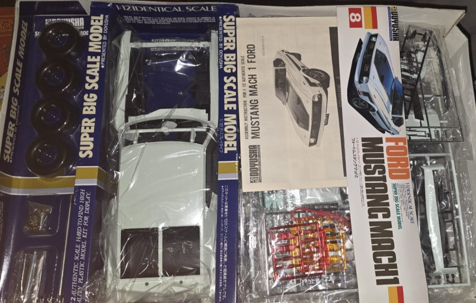 VINTAGE 1:12 Doyusha Ford Mustang Mach 1 - Super Big Scale Model Kit ...