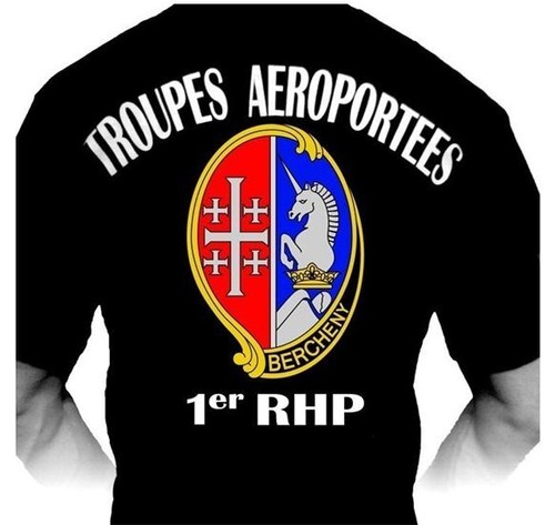Tee-shirt 1er RHP, régiment hussard parachutiste, TAP, cavalerie | eBay
