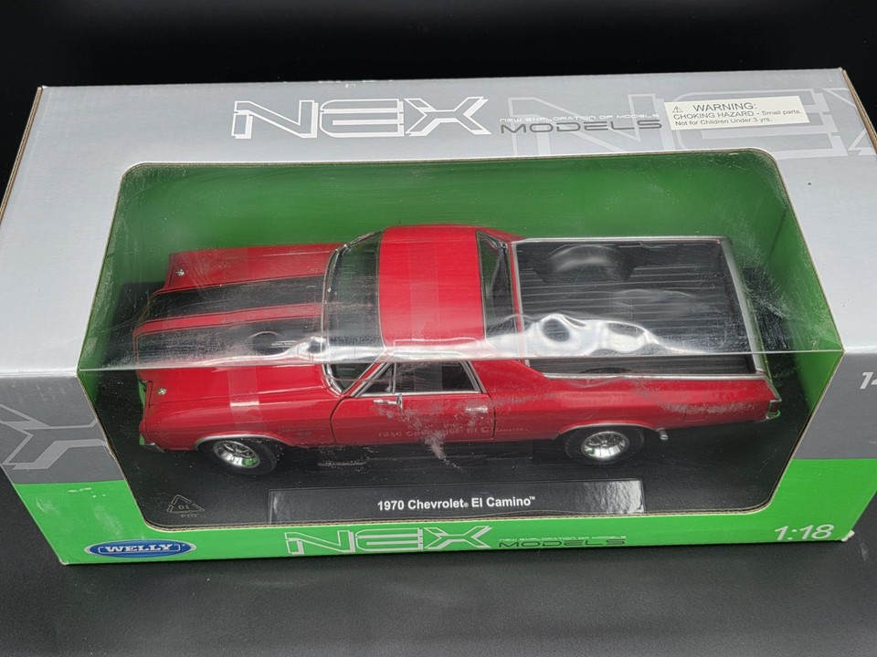 Welly 1970 Chevy El Camino SS 1:18 Scale Diecast NEX Models Car Red ...