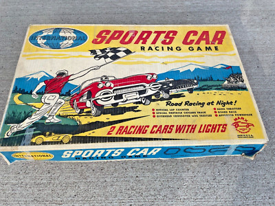 Vintage Marx Sports Car Racing Game Toy No. 22563 w/ 2 cars track ...