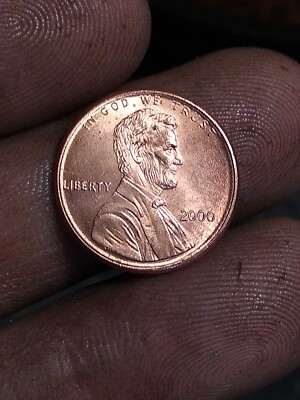 2000 Penny No Mint Mark Beard Errors N Writting On Back Line Going ...