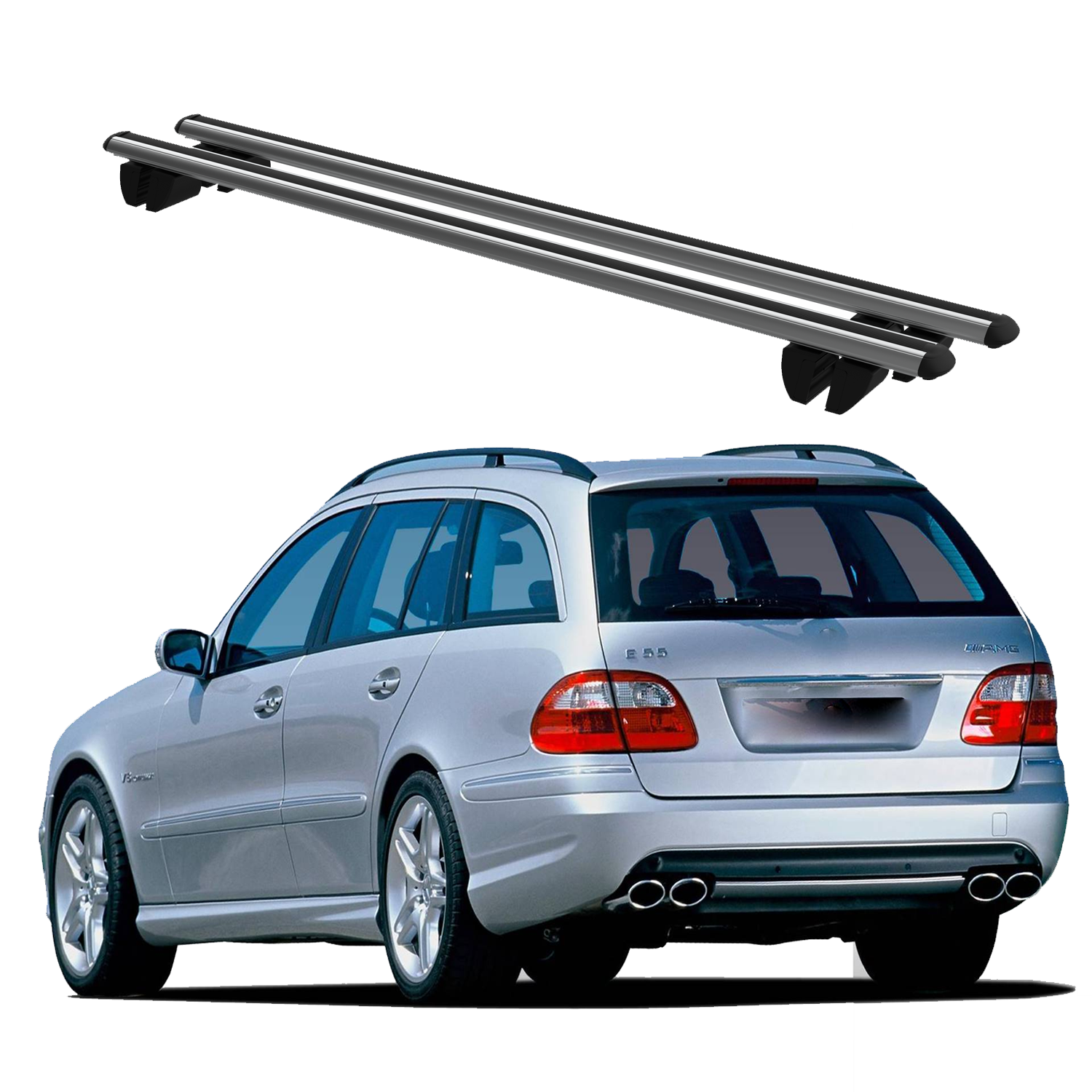Silver Aluminum Roof Rack Cross Bars Fits Mercedes E-Class W211 Wagon ...