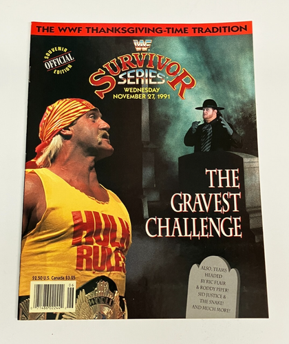 original 1991 WWF SURVIVOR SERIES Official Program Undertaker, Hulk ...