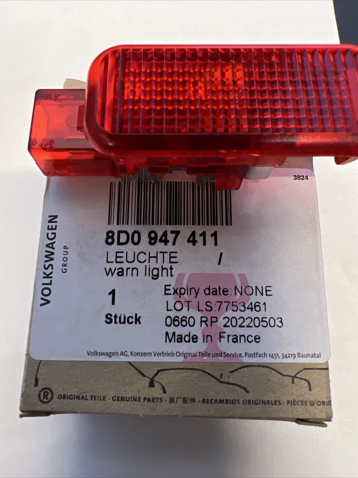 2005-2008 Audi A6 Door Panel Warning Safety Light Red 3 PC OEM ...