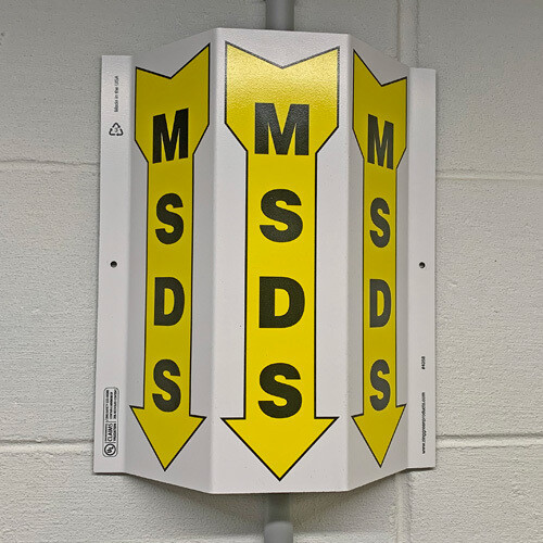 MSDS Tri-View Sign w/ Down Arrow | eBay