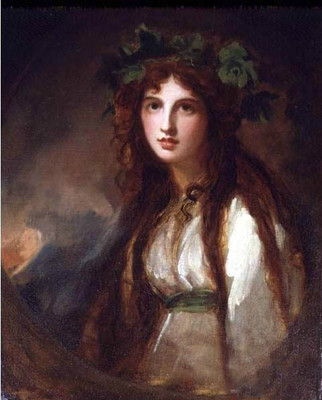 Oil painting George Romney - Lady Hamilton (as a Bacchante) in ...