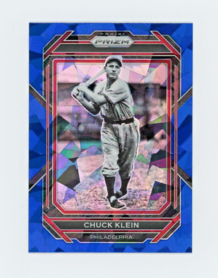 CHUCK KLEIN 2023 Panini Prizm Blue Cracked Ice #182 Philadelphia ...