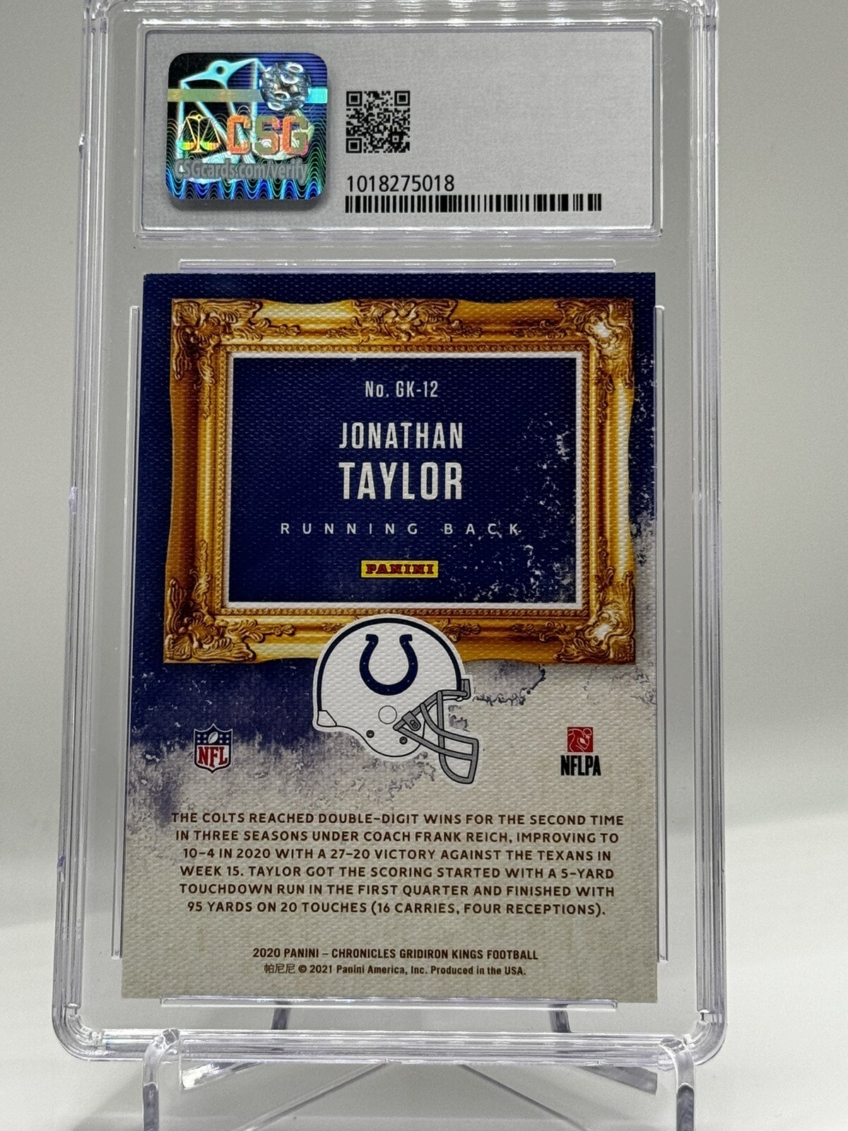 2020 Panini Chronicles - Gridiron Kings #GK-12 Jonathan Taylor (RC) for ...