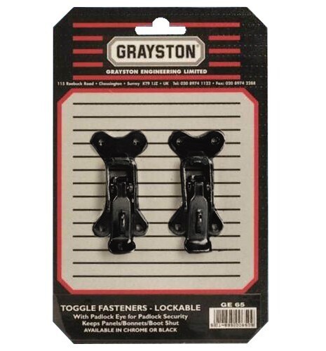 Car Boot Bonnet Toggle Fasteners Catch Clips Grayston GE65B Black Race ...