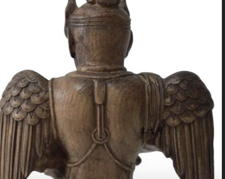 Karasu Tengu Wood Carving Buddha Statue Amulet for Protection & Good ...