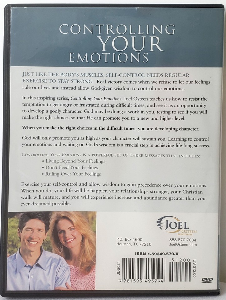 Controlling Your Emotions: Ruling over Your Feelings by Joel Osteen (DVD, 2003) | eBay