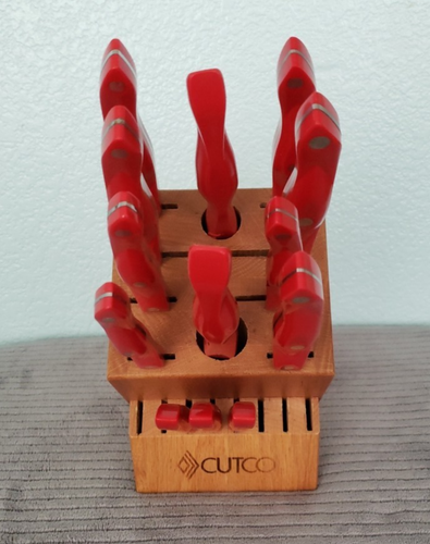 Cutco Knife Set RED 13 pcs. w/ Block READ!!! | eBay