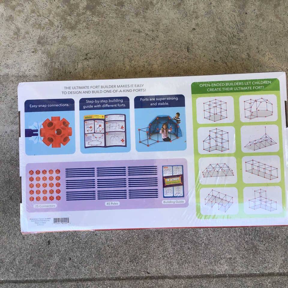 Sealed Lakeshore Ultimate Fort Builder 25 Connectors & 45 Blue Poles ...