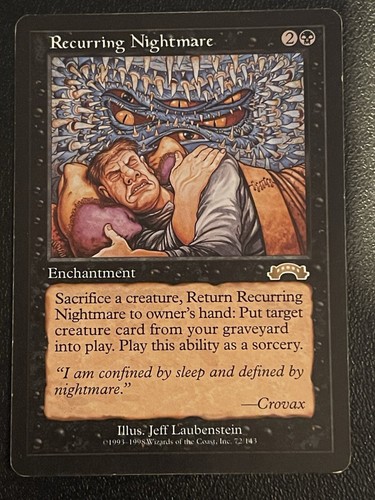 Recurring Nightmare MtG Magic the Garthering Black Enchantment Rare | eBay