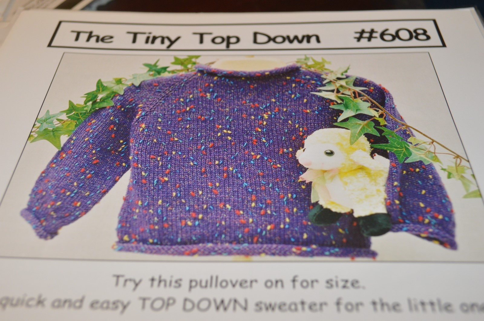 Cabin Fever Knitting Pattern 608 Tiny Top Down Sweater size 1-6 yrs | eBay