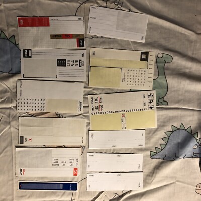 Large VHS Label Lot Sheets Blanks TDK Polaroid RCA Fuji Sony JVC ...