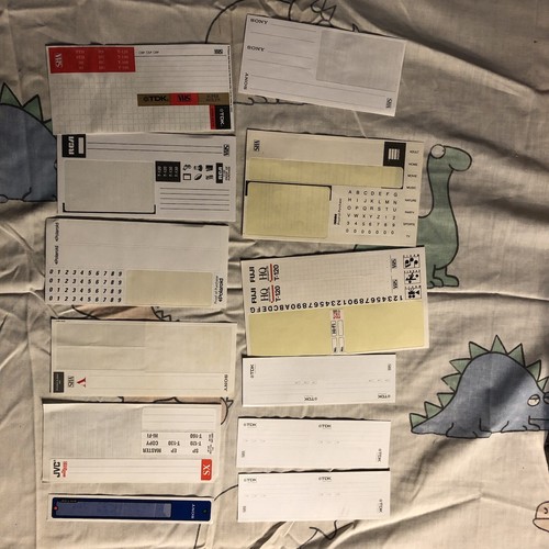 Large VHS Label Lot Sheets Blanks TDK Polaroid RCA Fuji Sony JVC ...