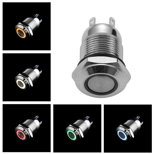 12V 12mm LED Drucktaster Klingeltaster Edelstahl Taster Schließer ...