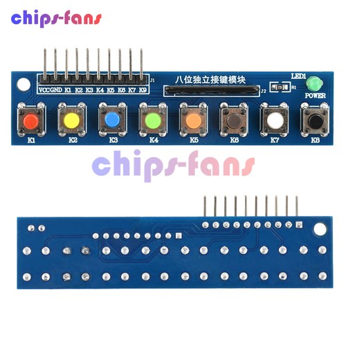 8 Independent Key Button Module With LED Indicator Keyboard Module For Arduino | eBay