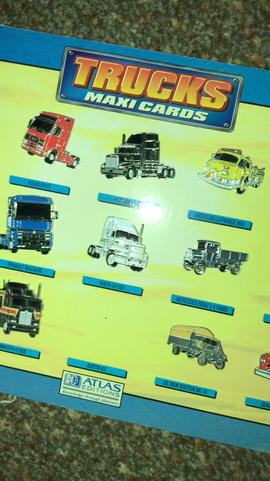 Vintage Atlas Editions TRUCKS Maxi Cards Lorry Enamel Pin Badges x 14 ...