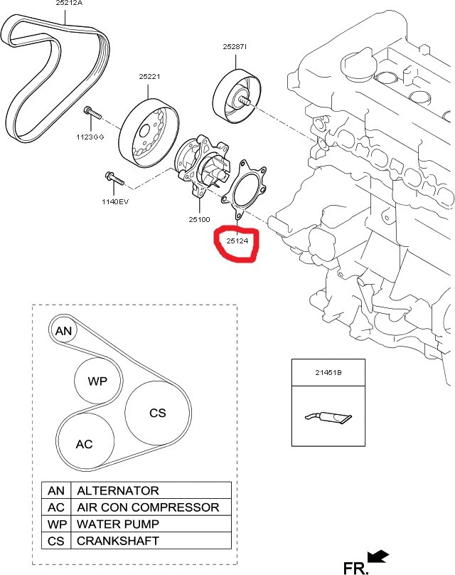 Kia Hyundai 25124-2B000 GASKET-WATER PUMP | eBay
