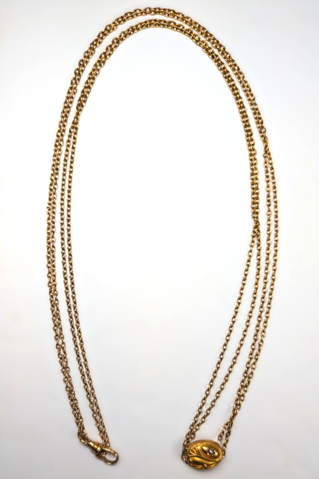 14K Gold Ladies Watch Chain, 25" Long | eBay