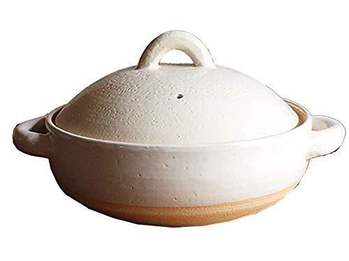 TOJIKI TONYA IGA Donabe Personal Size Clay Pot Earthenware White Small ...