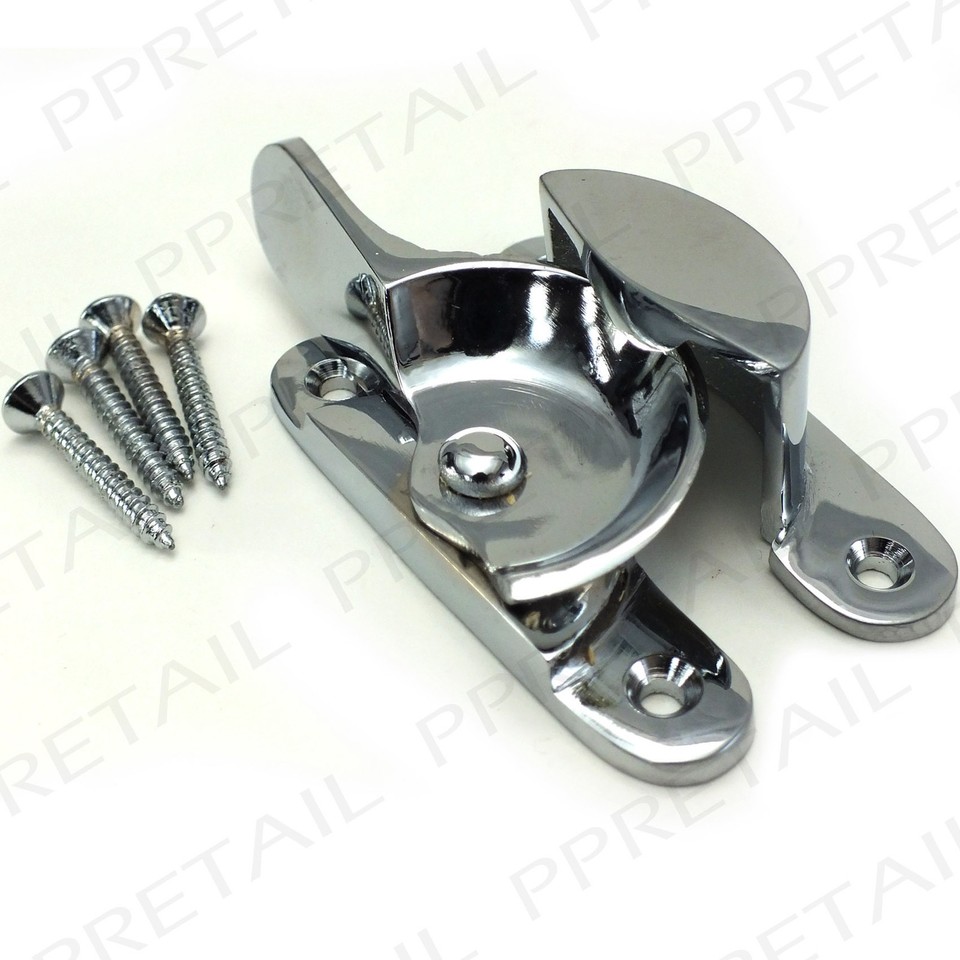SASH WINDOW FITCH FASTENER CHOOSE SILVER/CHROME/BRASS Turn Latch/Catch ...
