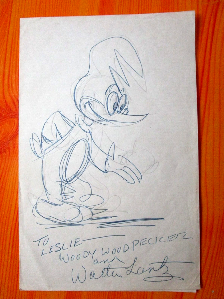 SIGNED WALTER LANTZ Woody Woodpecker bird ORIGINAL DRAWING | eBay