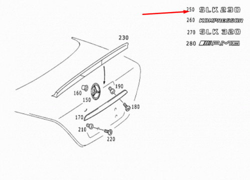 NEW MERCEDES-BENZ SLK R170 REAR BOOT LID CHROME BADGE A1708170215 | eBay