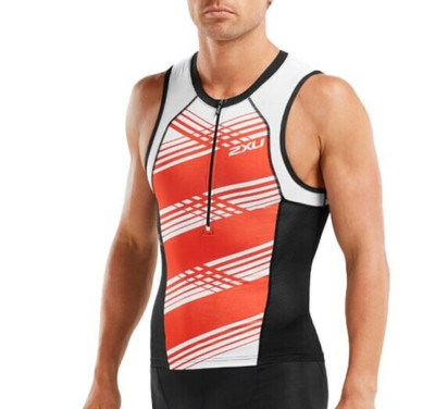 New 2XU Men Compression Tri Singlet SMALL Triathlon Race Train MT5519a ...