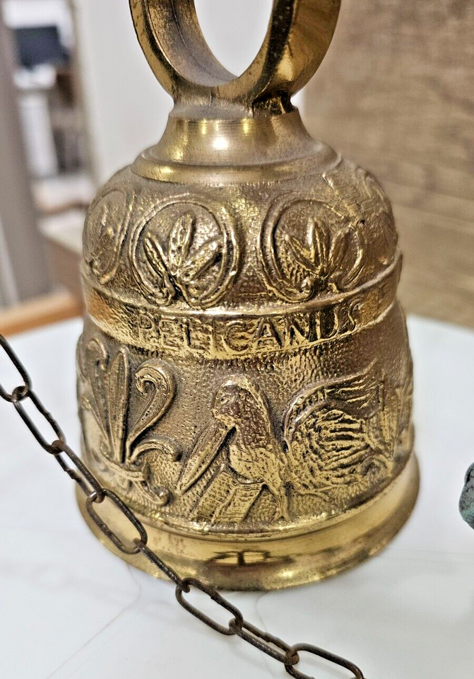 Vintage Decor Heavy Brass Door Bell Angel Inscribed - "LEO-AQUILA ...