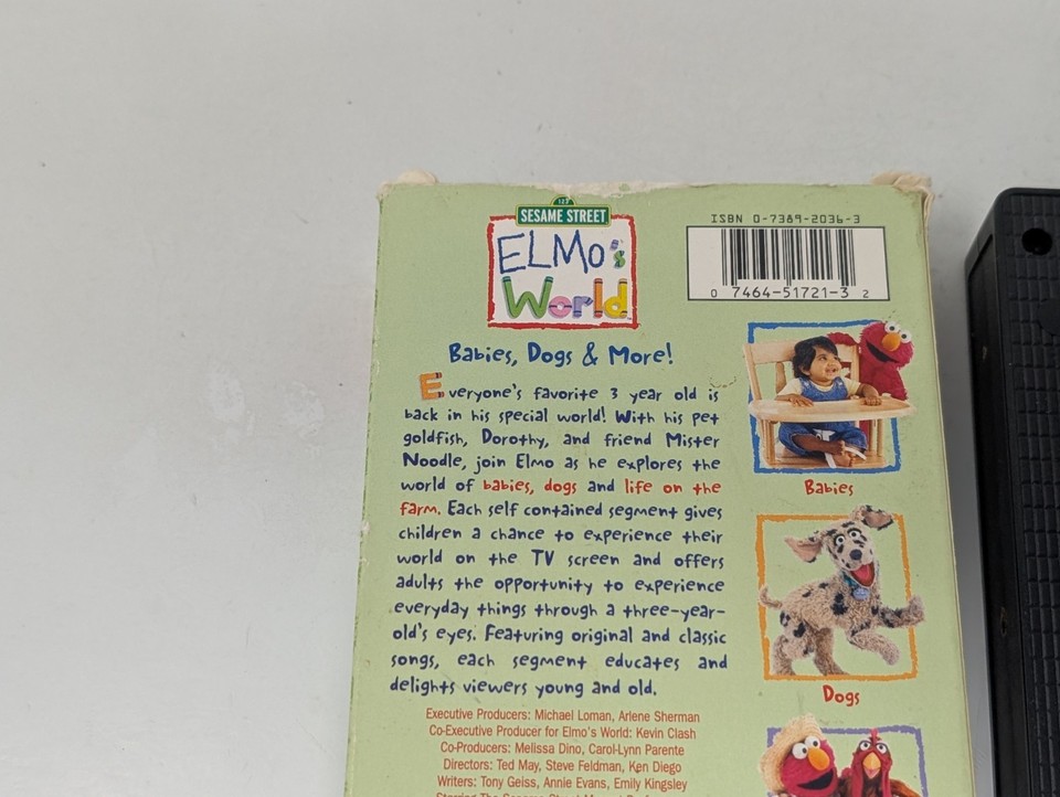 Elmos World Babies, Dogs & More VHS Tape 2000 Sesame Street Muppets ...
