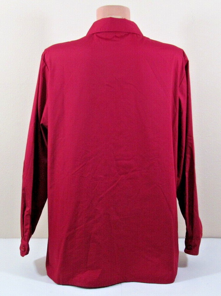 BOB MACKE WEARABLE ART XL Dark Red Button Up Blouse F… - Gem
