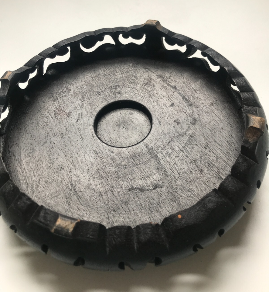 ROUND WOOD ASIAN STYLE DISPLAY STAND 7" DIAM | eBay