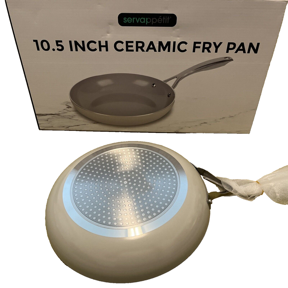 Servappetit 10.5 Inch Ceramic Fry Pan--Cream-Colored | eBay