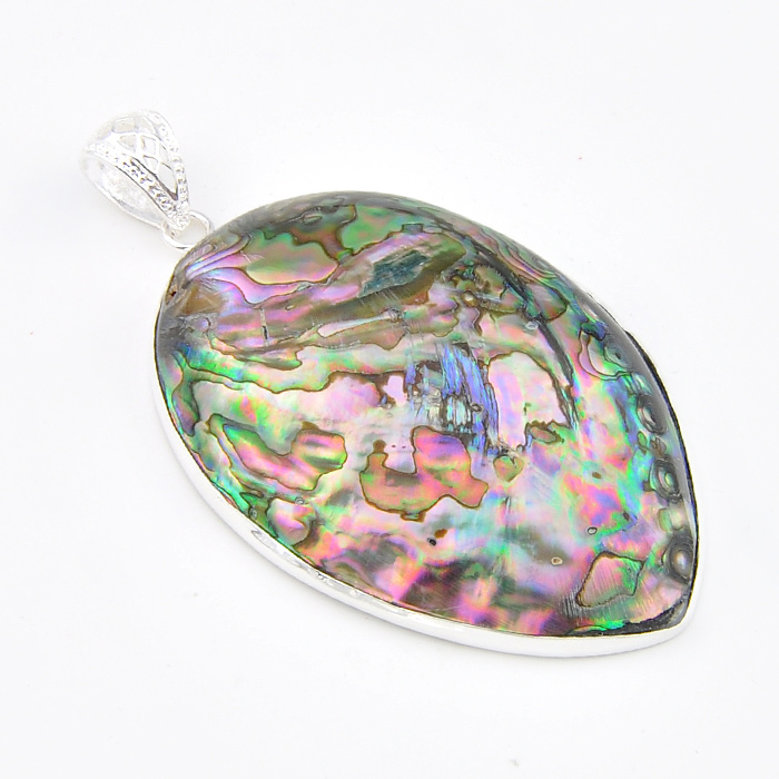 Sale Natural Oval Cut Abalone Shell Silver Necklace Pendant | eBay