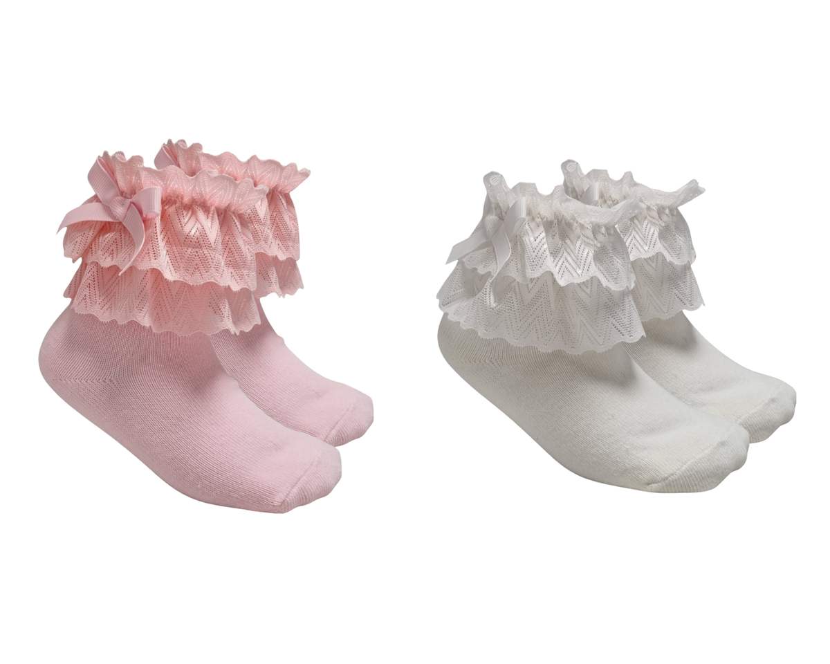 Baby Girl Frilly Socks 6 12 Months 1 2 3 4 5 6 7 8 Years Lace Summer Ankle Pink