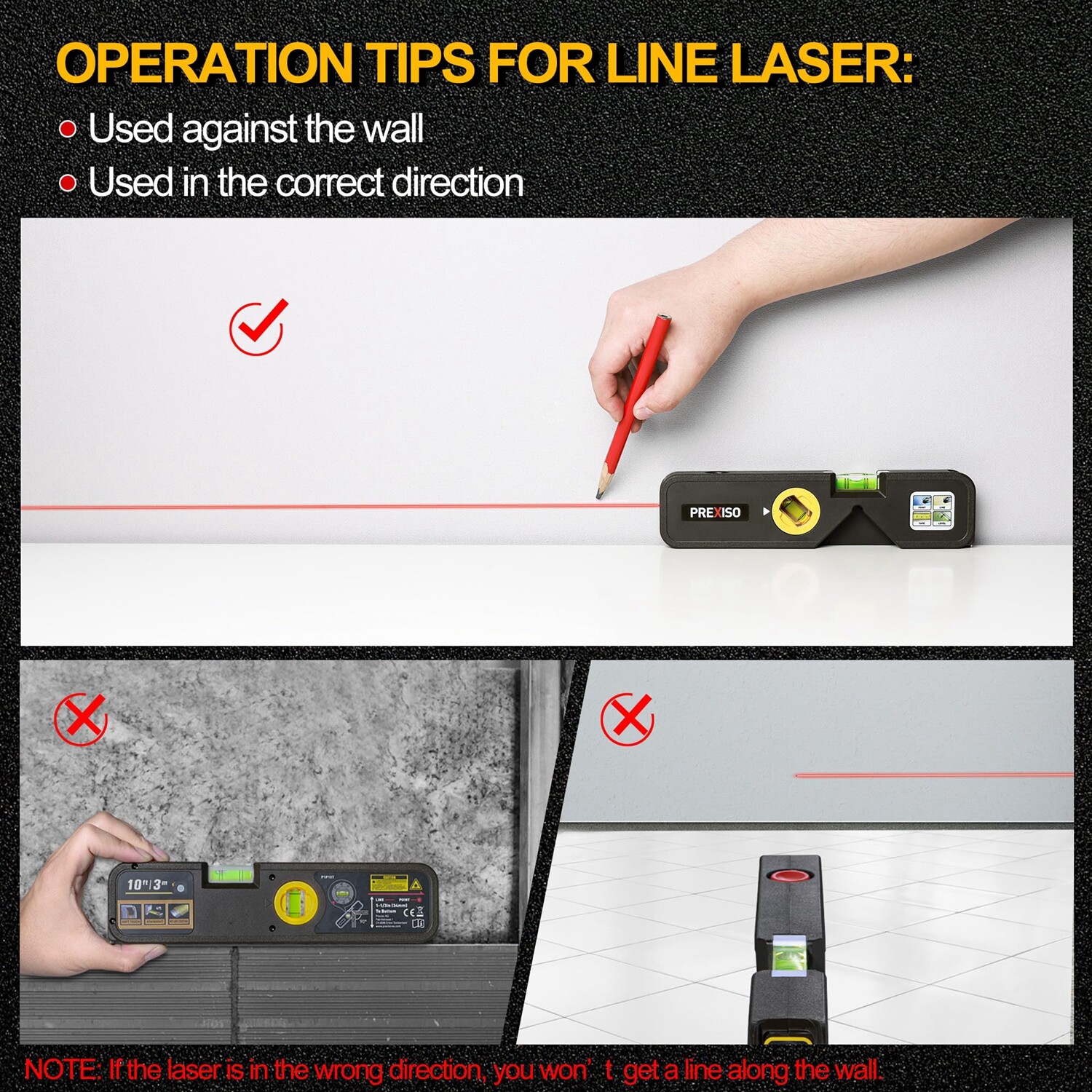 PREXISO 4-in-1 Laser Level 65Ft Alignment Point 10Ft Leveling Line Torpedo Level | eBay