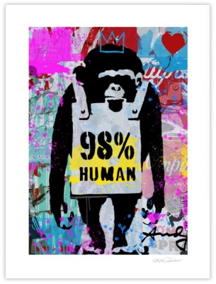 98% HUMAN CHIMP Fine Art Print 18x24” Hand Signed by Artist Stephen ...