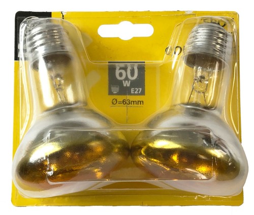 GE R63 60w Yellow Bulbs - Twin Pack (17095) - E27 Cap - Coloured Lamps | eBay