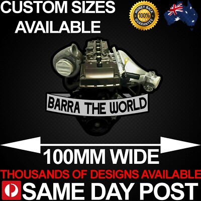 BARRA THE WORLD 100mm Wide Vinyl Car Sticker Decal Funny Meme Cheap ...