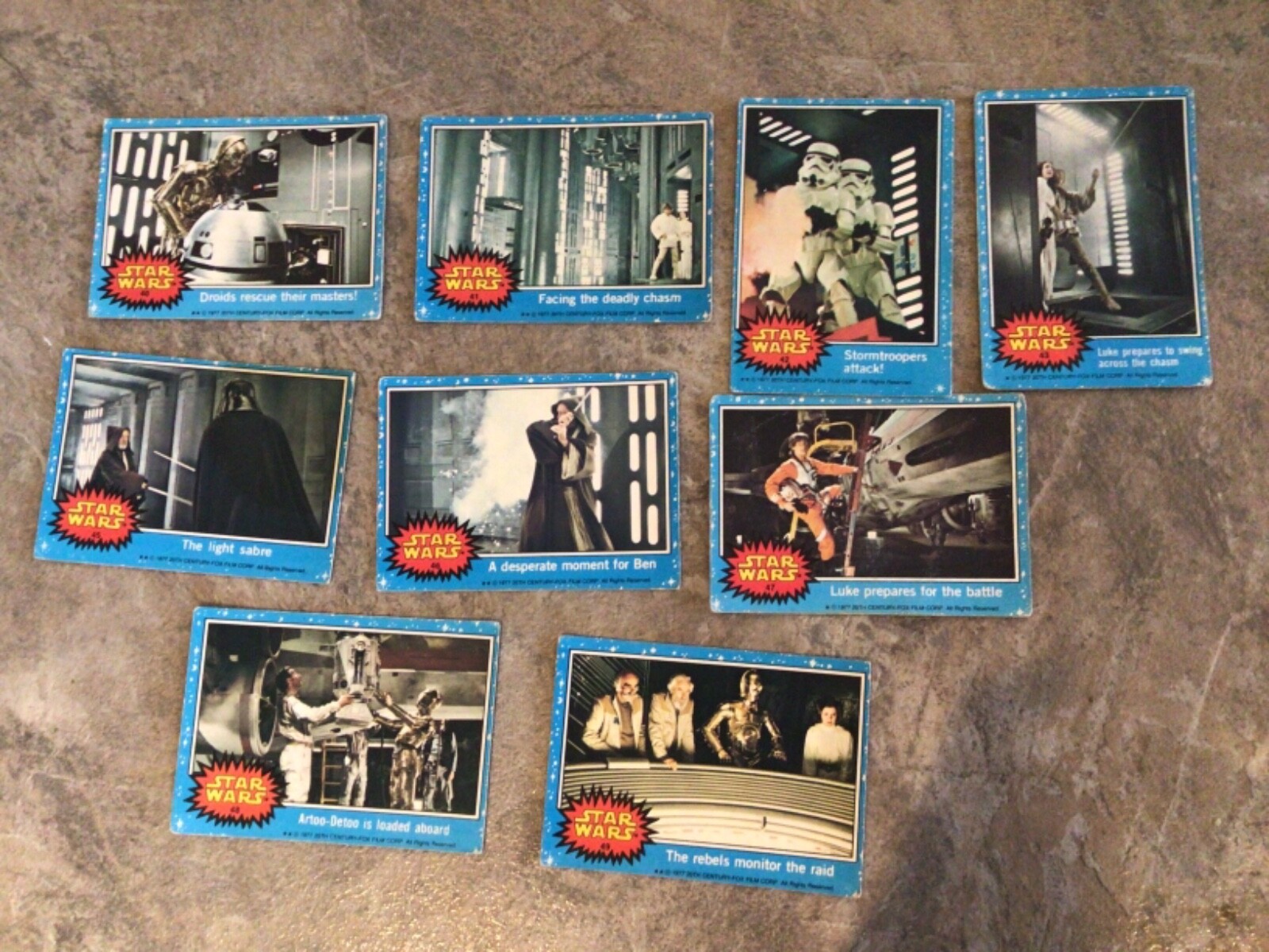 Star Wars Collectors Cards Topps Chewing Gum 1977 Blue Set Pick Your ...