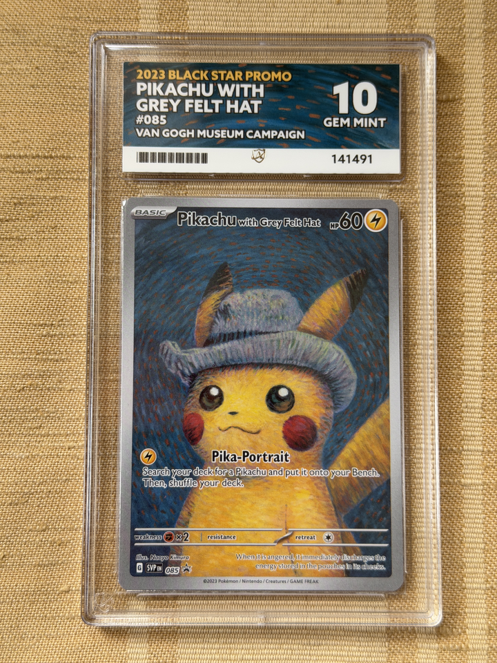 Pikachu with Grey Felt Hat Pokémon Van Gogh SVP EN-SV 085 Ace 10 ...